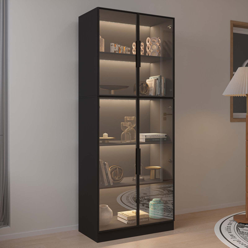 Display cabinet With Glass Doors and LED lights
